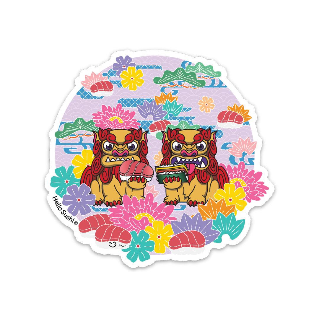 Bingata Shisa Sticker | Hello Sushi Store – Asian Gift Shop